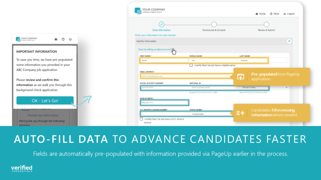 Verified Credentials - PageUp